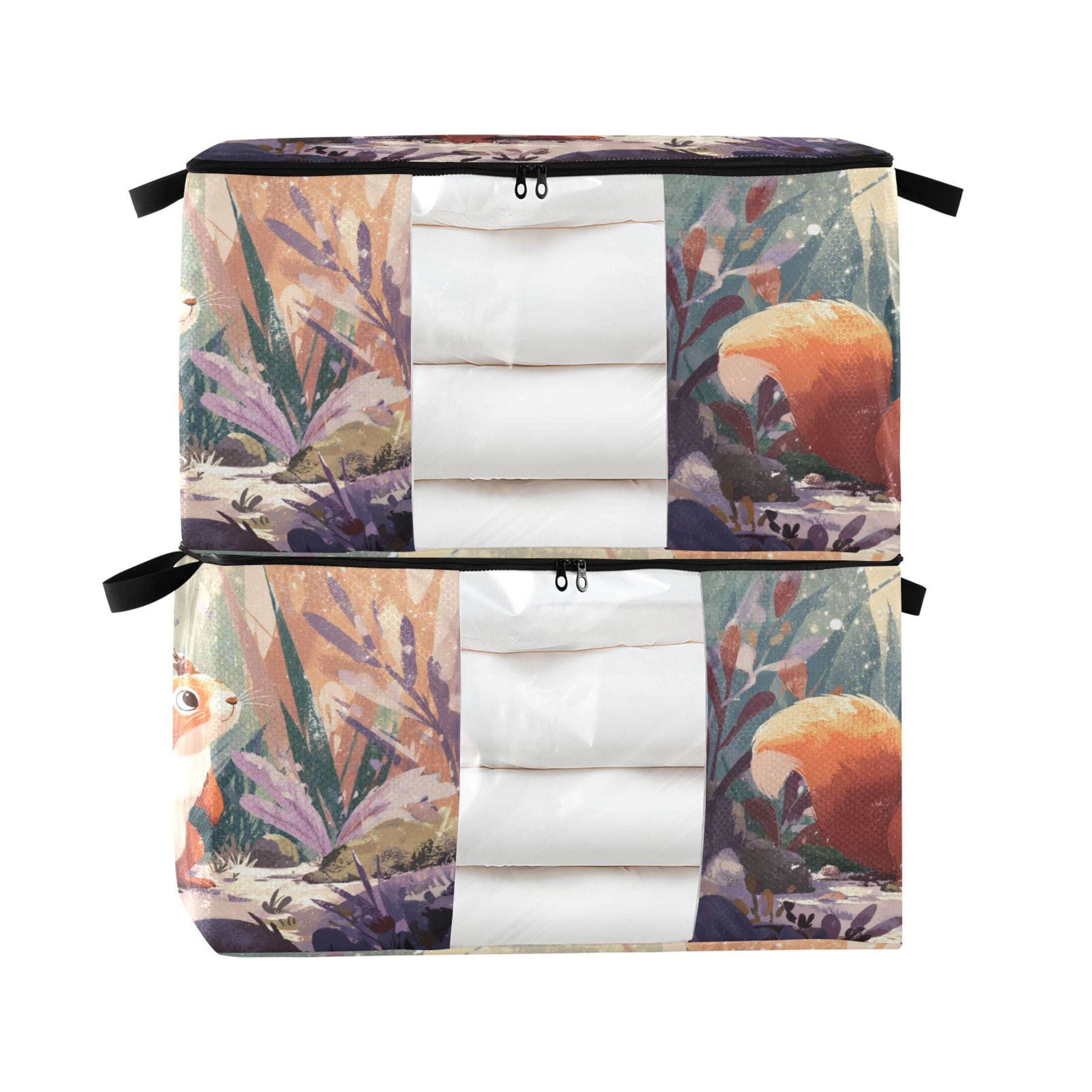 Foldable Clothes Storage Bags Clothes Organizer Bin with Clear Windows ...