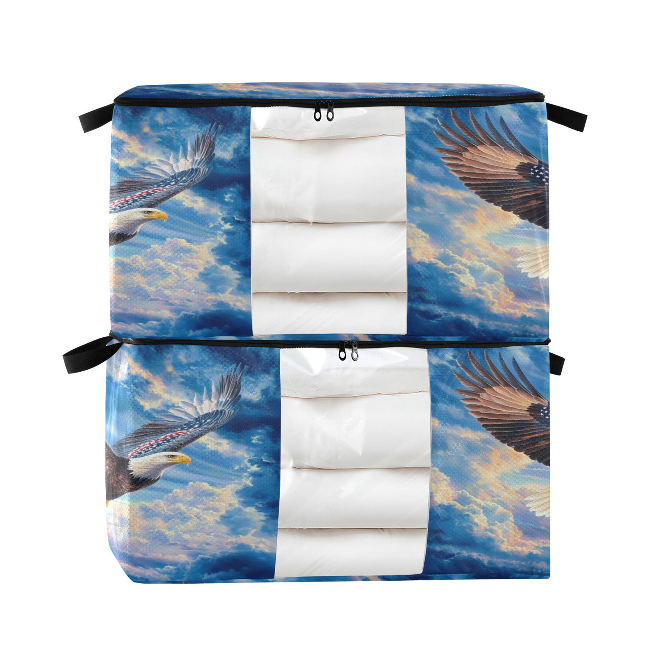 Foldable Clothes Storage Bags Clothes Organizer Bin with Clear Windows ...