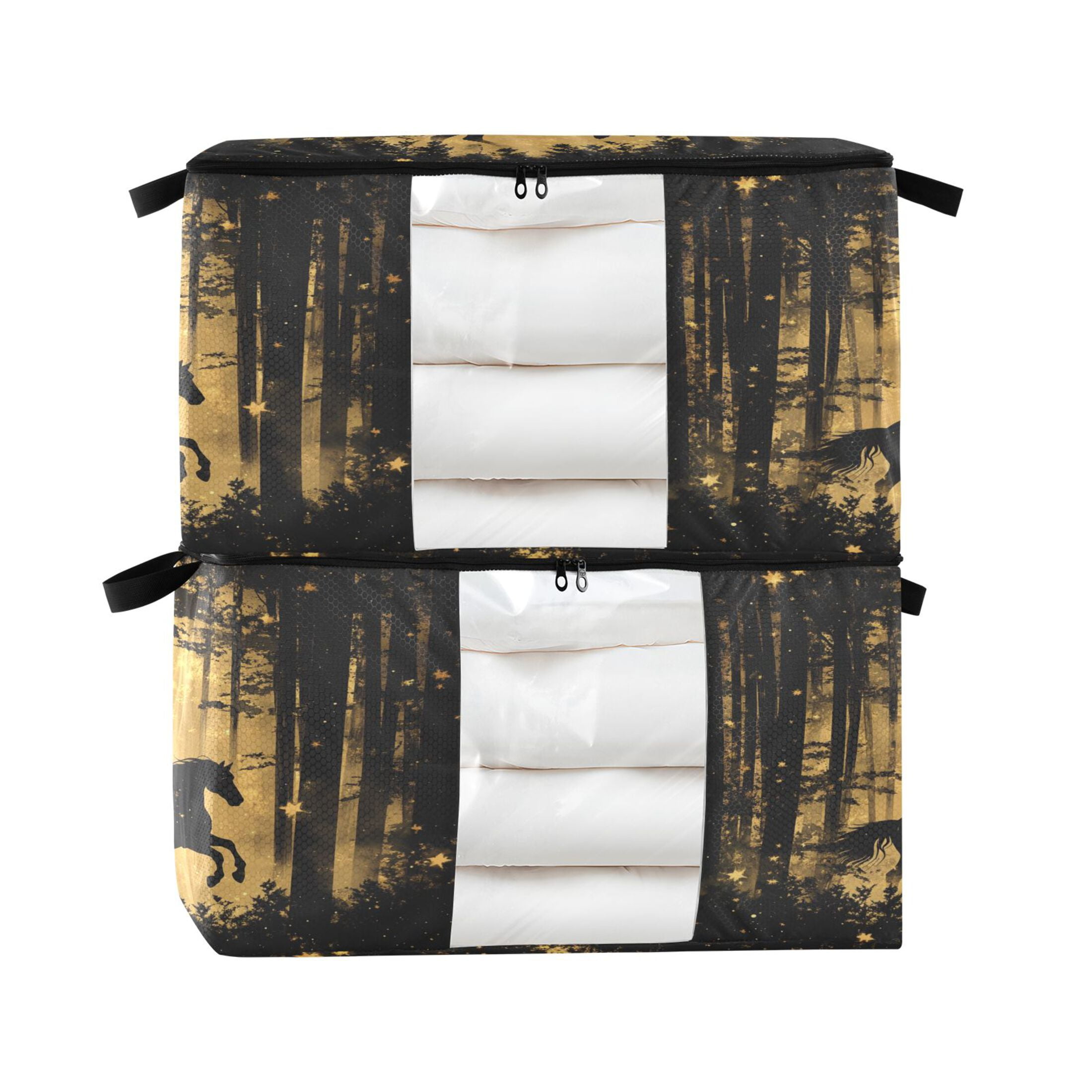 Foldable Clothes Storage Bags Clothes Organizer Bin with Clear Windows ...