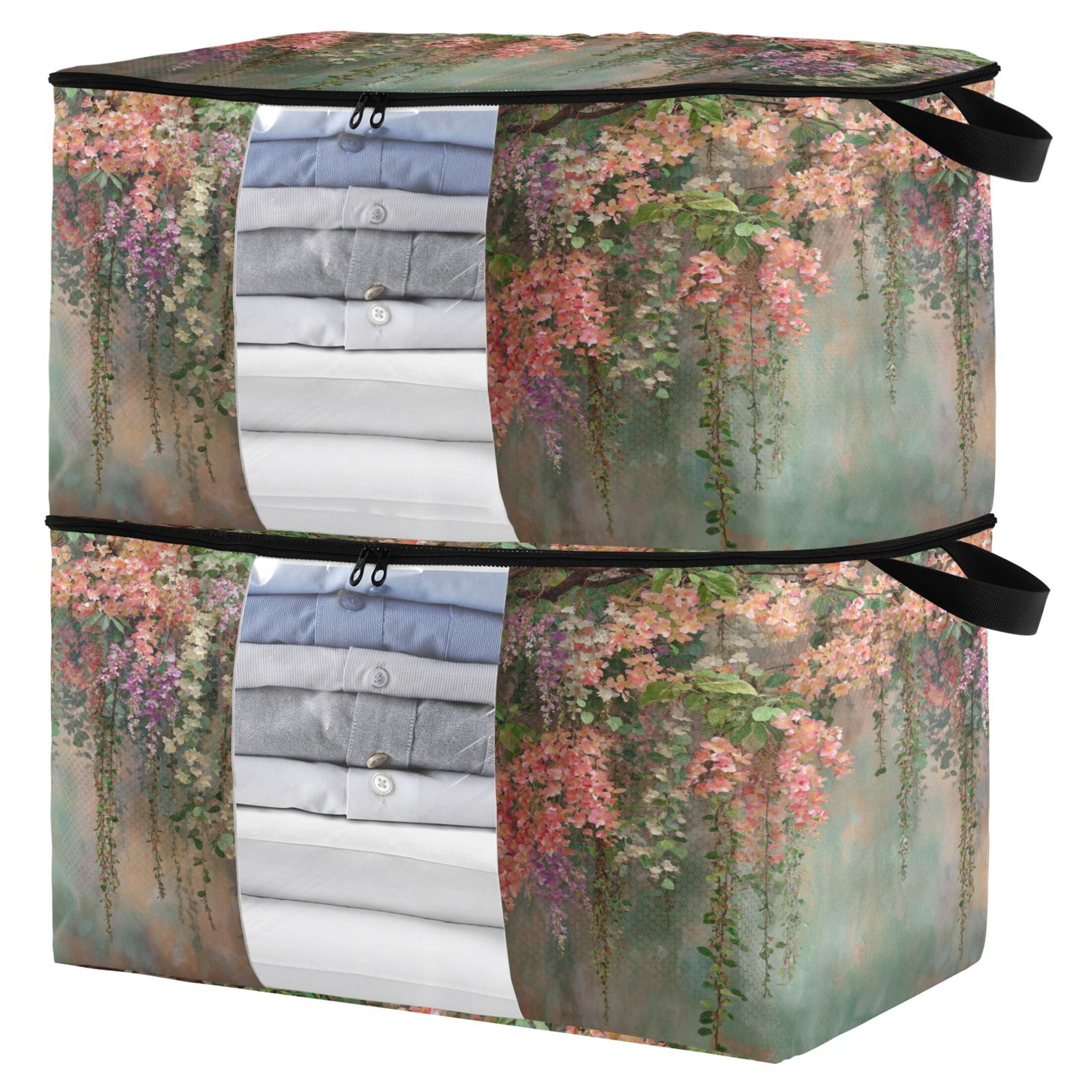 Foldable Clothes Storage Bags Clothes Organizer Bin with Clear Windows ...
