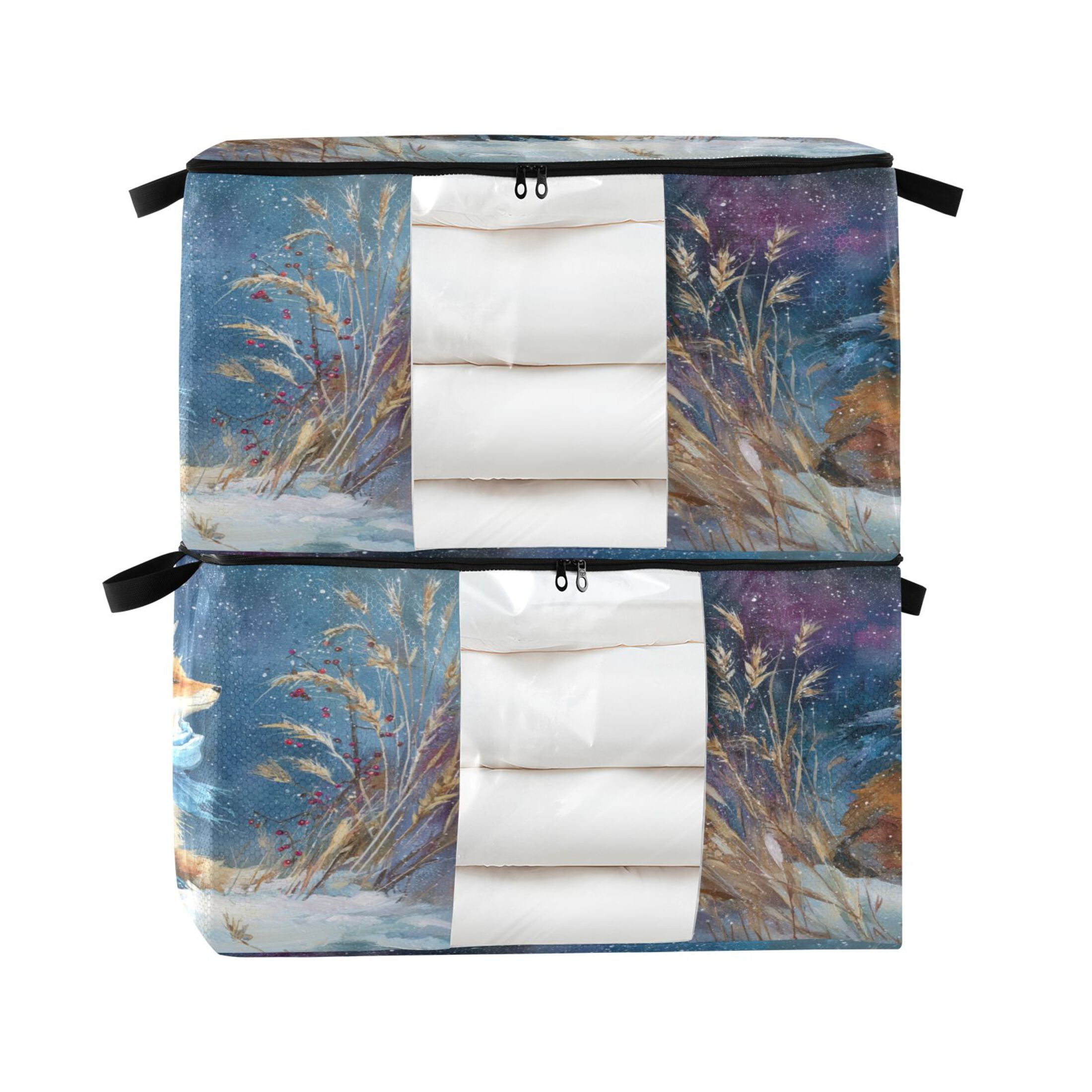 Foldable Clothes Storage Bags Clothes Organizer Bin with Clear Windows ...