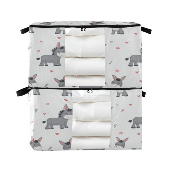 Foldable Clothes Storage Bags Clothes Organizer Bin with Clear Windows ...