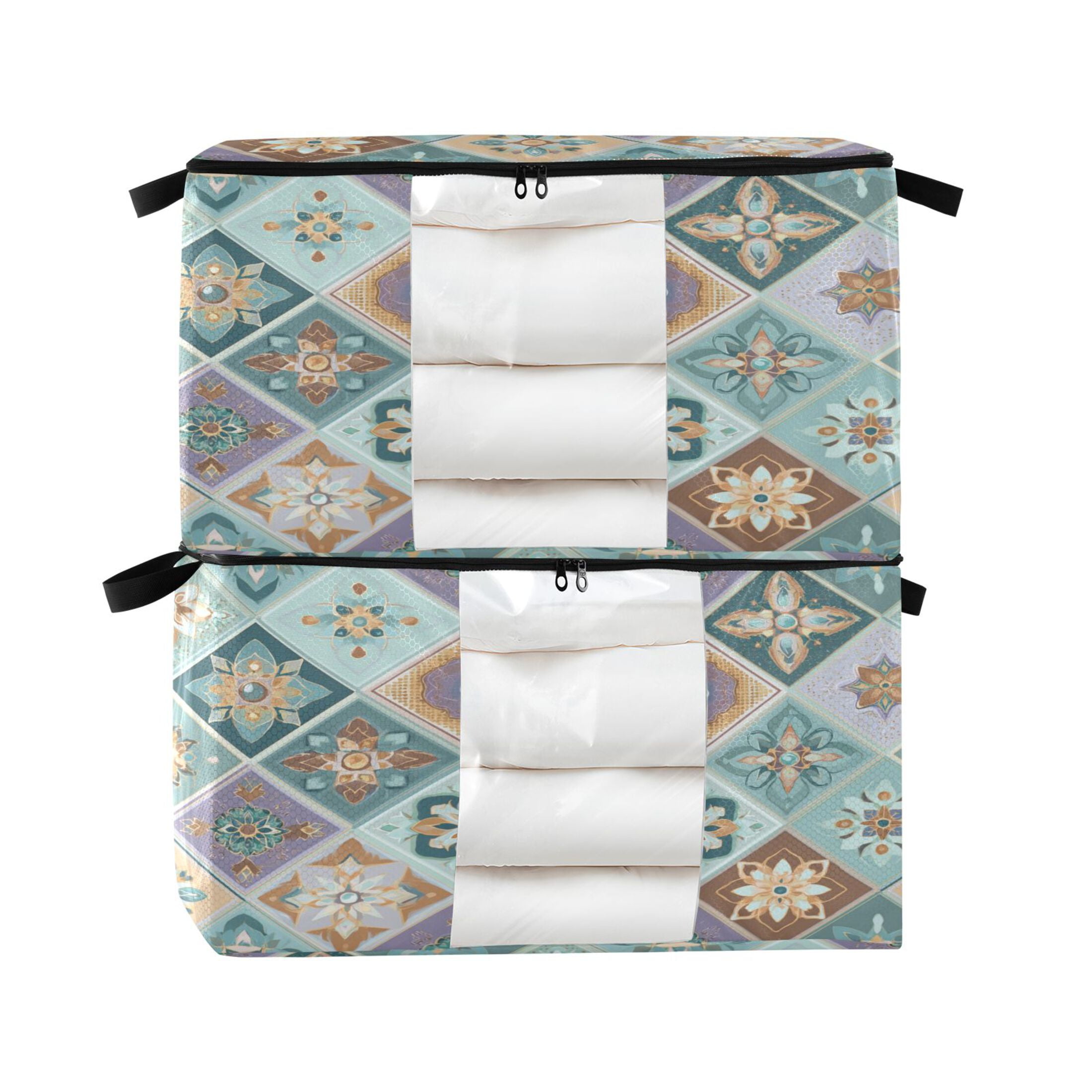 Foldable Clothes Storage Bags Clothes Organizer Bin with Clear Windows ...