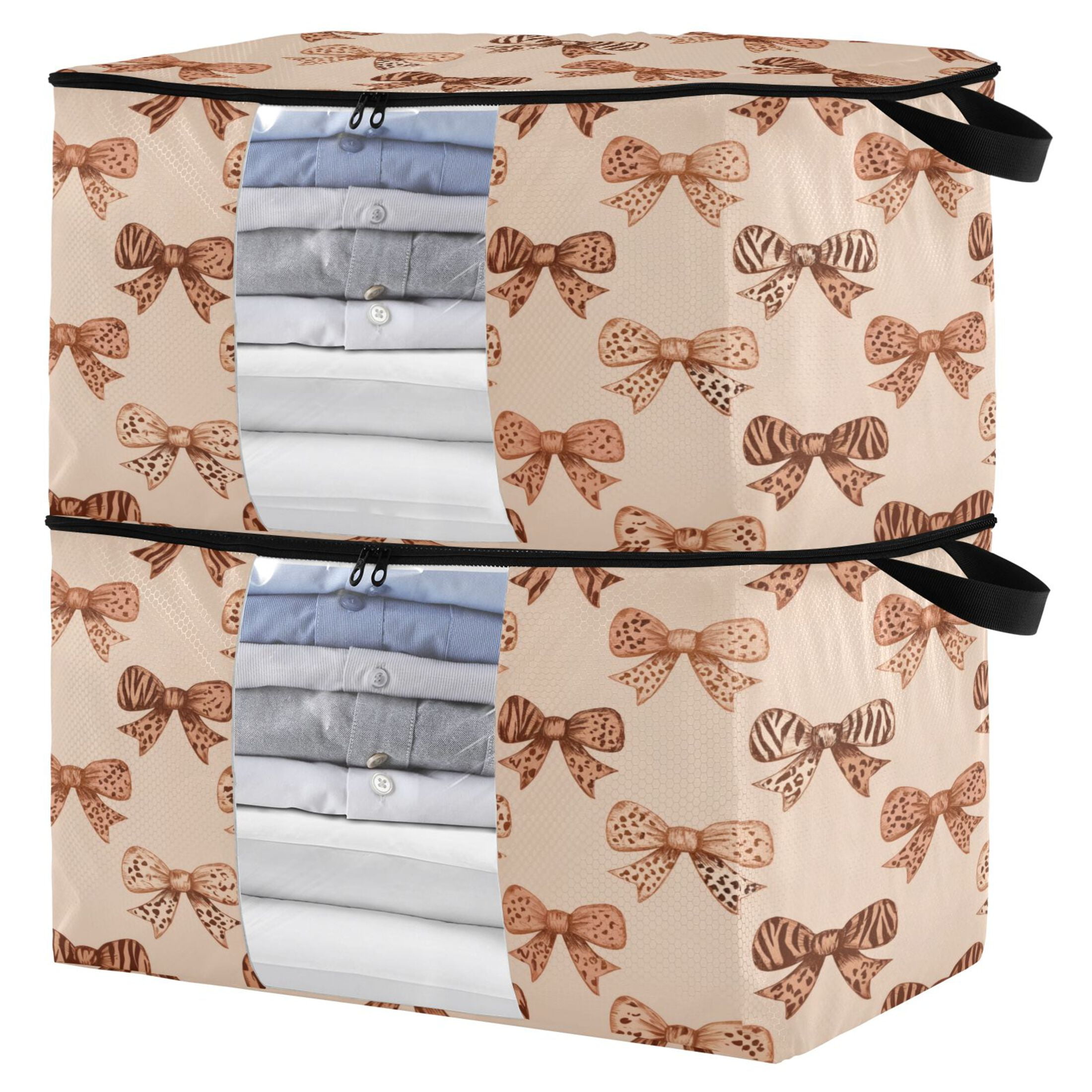 Foldable Clothes Storage Bags Clothes Organizer Bin with Clear Windows ...
