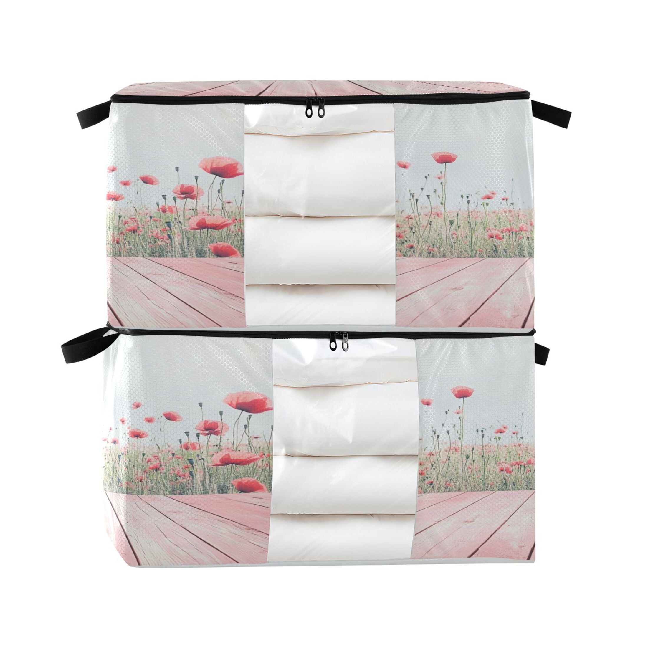 Foldable Clothes Storage Bags Clothes Organizer Bin with Clear Windows ...