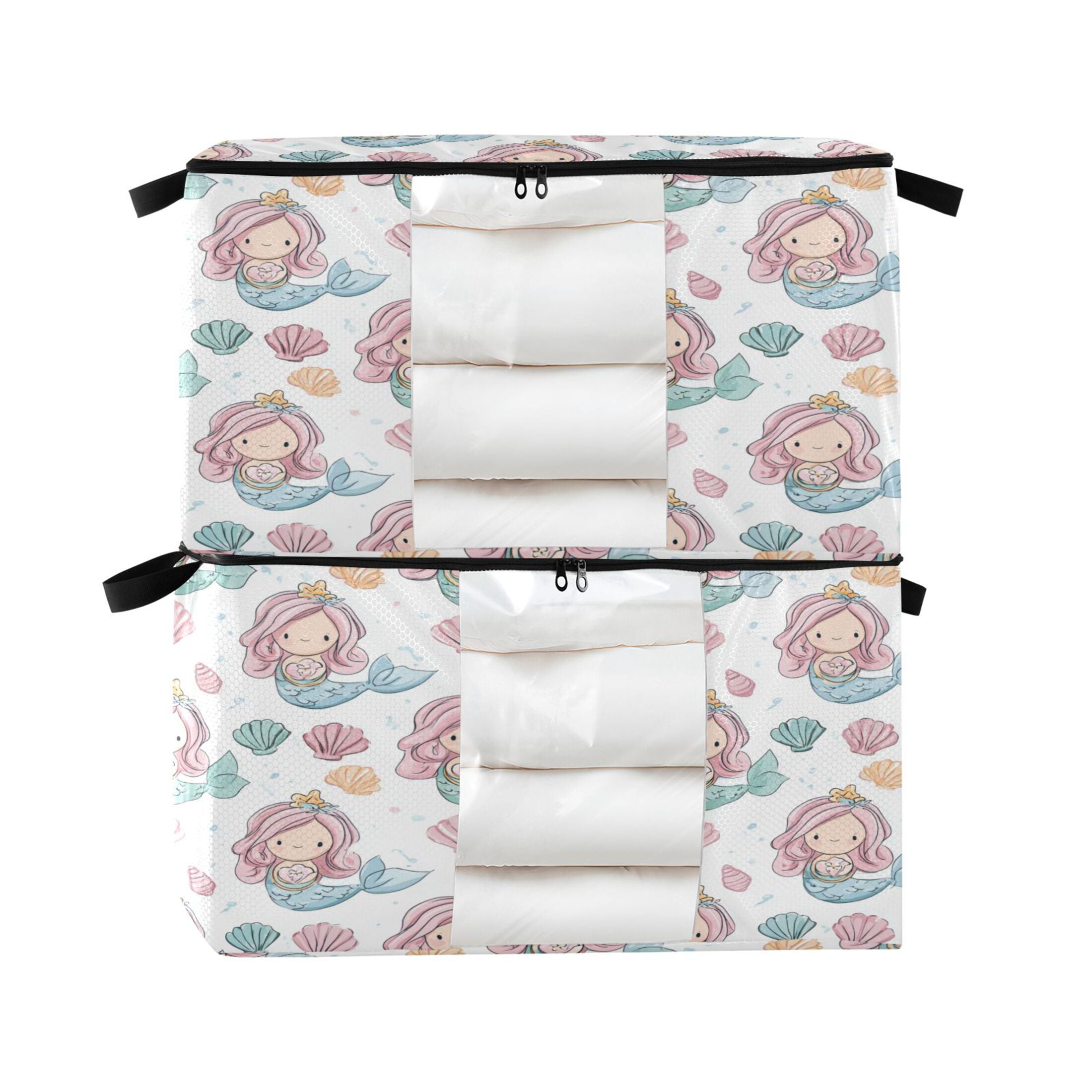 Foldable Clothes Storage Bags Clothes Organizer Bin with Clear Windows ...
