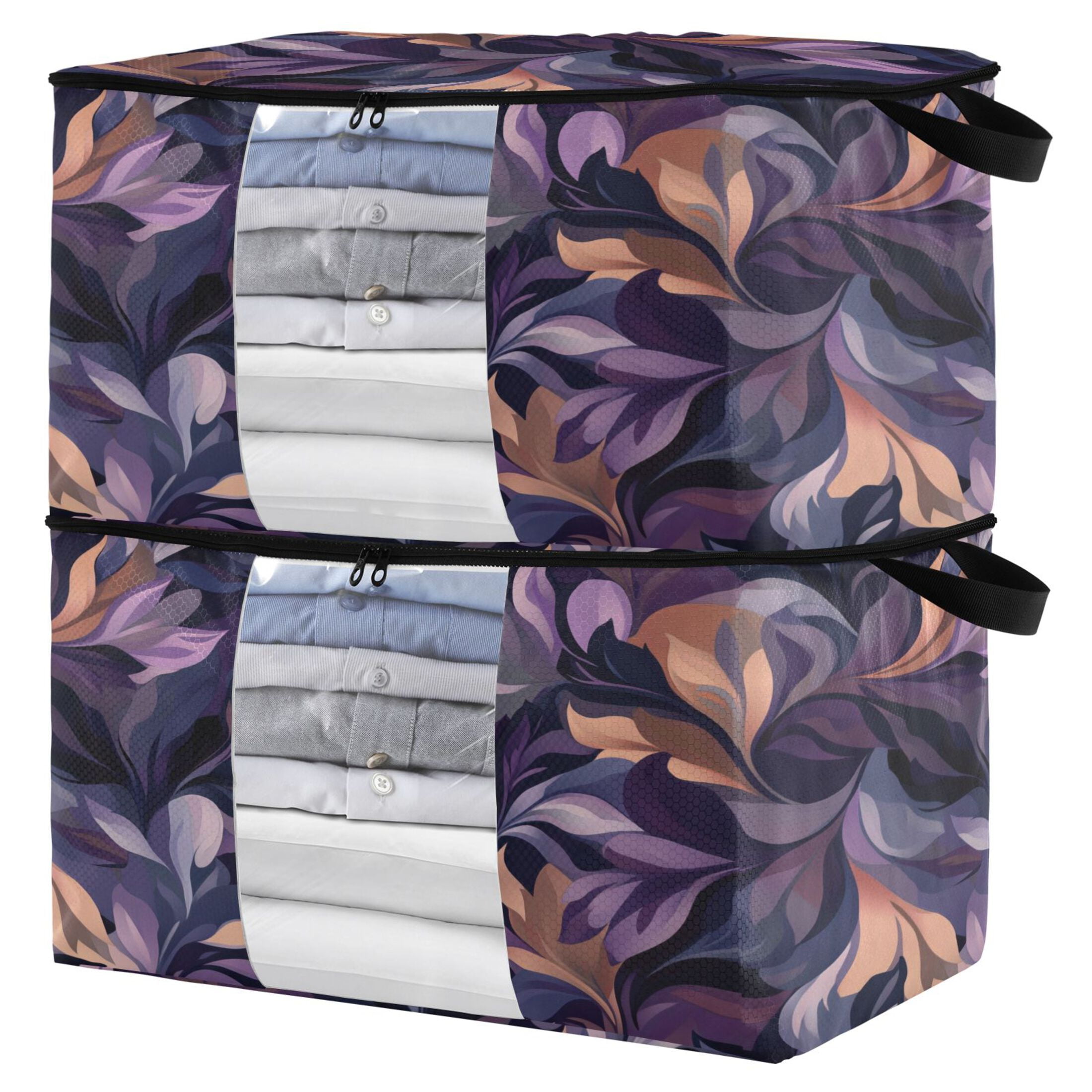 Foldable Clothes Storage Bags Clothes Organizer Bin with Clear Windows ...