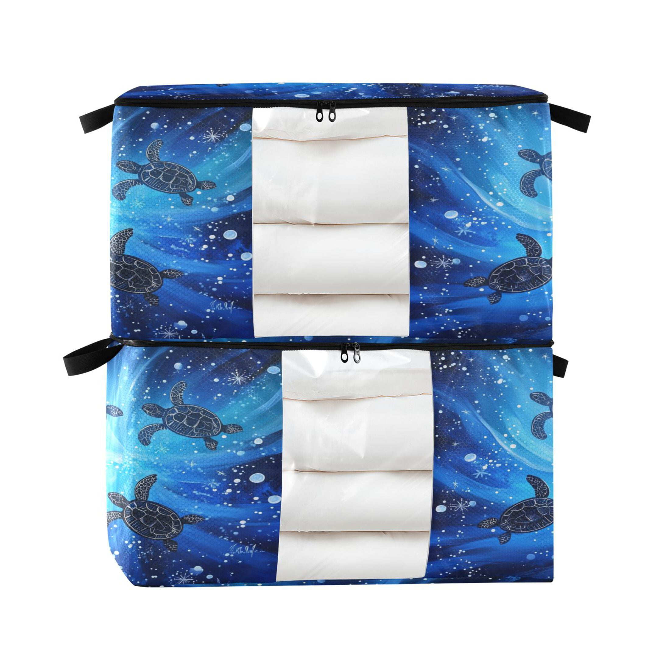 Foldable Clothes Storage Bags Clothes Organizer Bin with Clear Windows ...