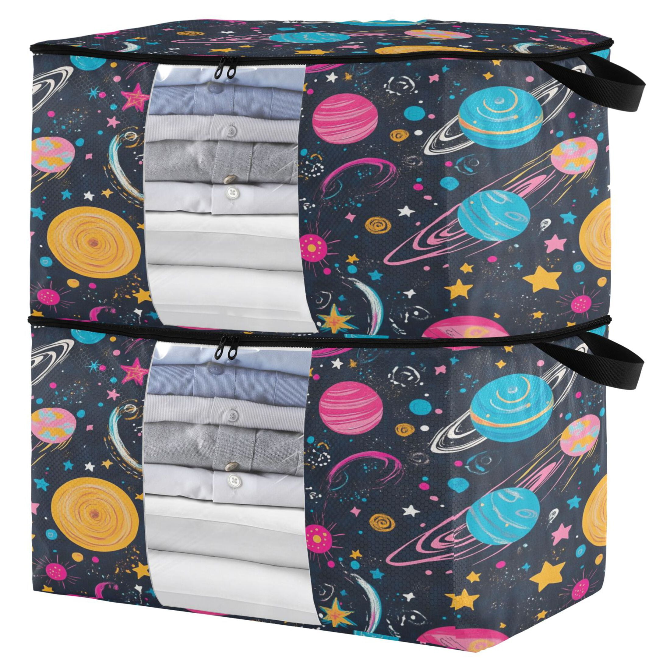 Foldable Clothes Storage Bags Clothes Organizer Bin with Clear Windows ...
