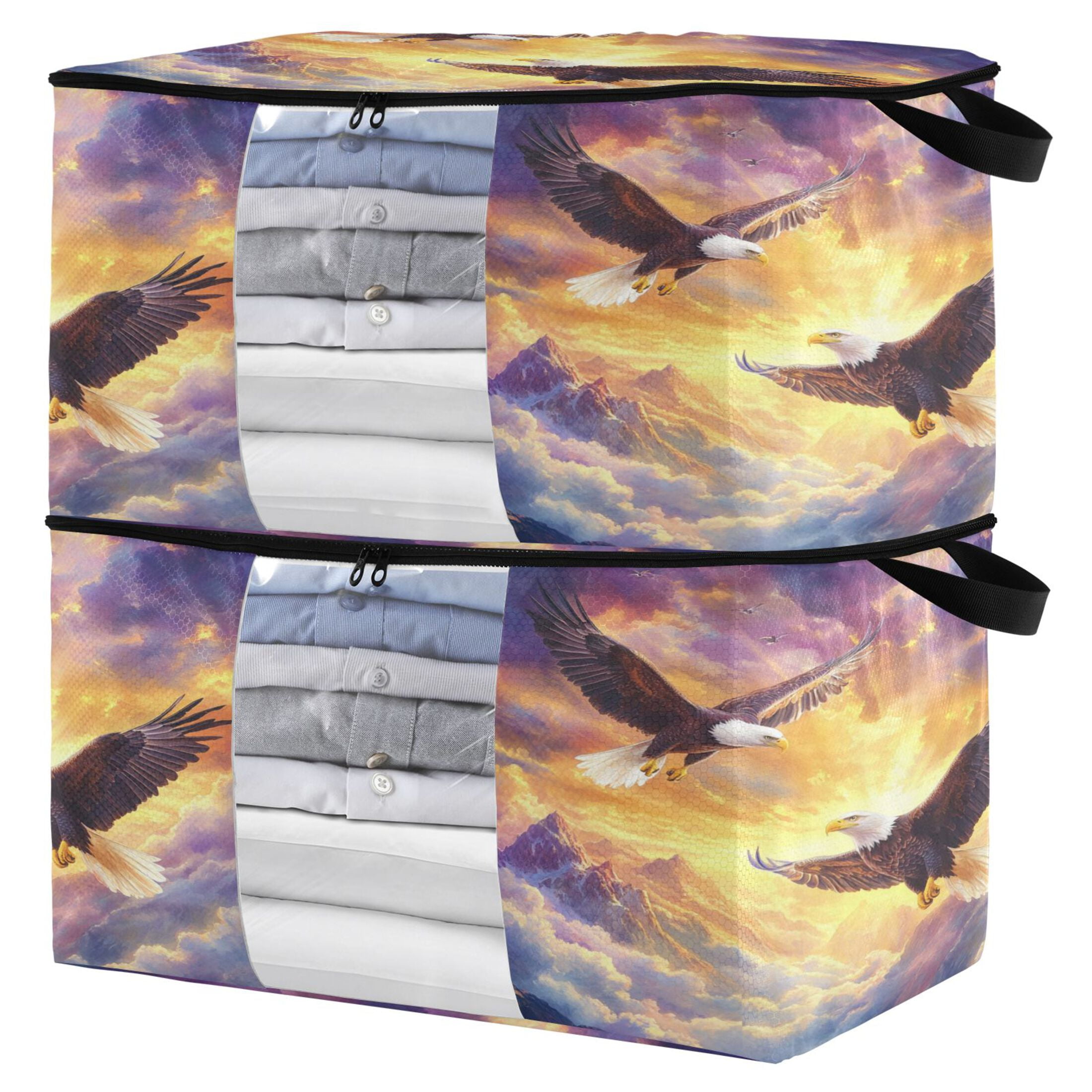 Foldable Clothes Storage Bags Clothes Organizer Bin with Clear Windows ...
