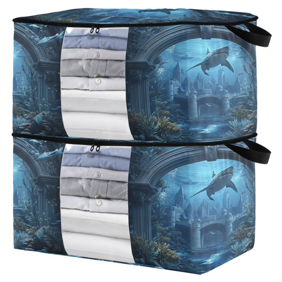 Foldable Clothes Storage Bags Clothes Organizer Bin with Clear Windows ...