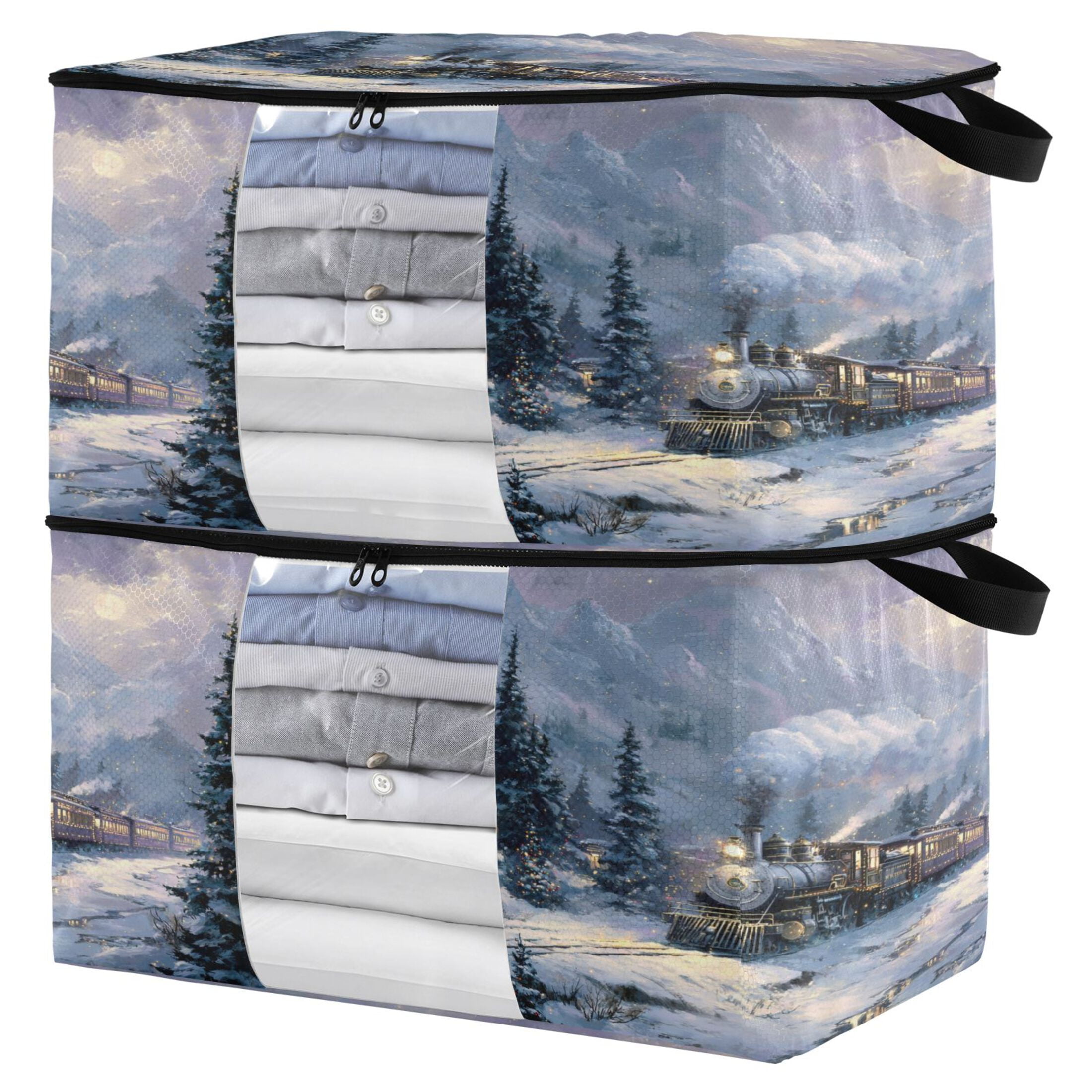 Foldable Clothes Storage Bags Clothes Organizer Bin with Clear Windows ...