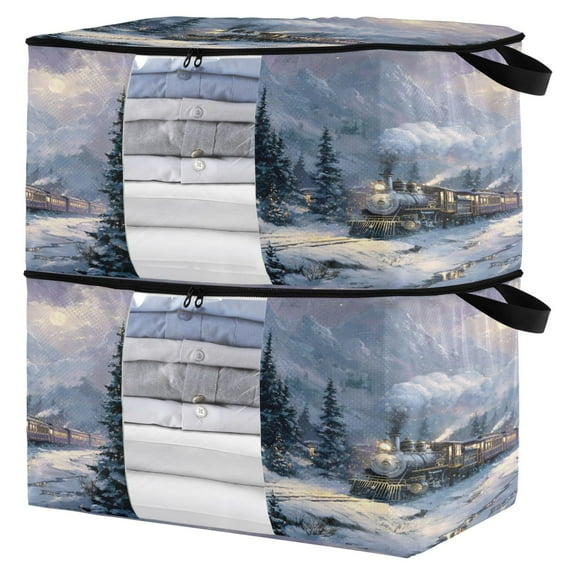 Foldable Clothes Storage Bags Clothes Organizer Bin with Clear Windows ...