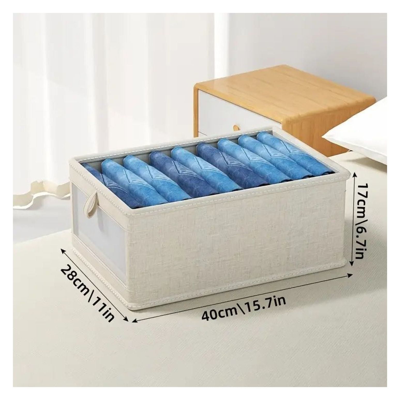 Foldable Clothes Storage Box with Viewing Window - Heavy-Duty Organizer ...