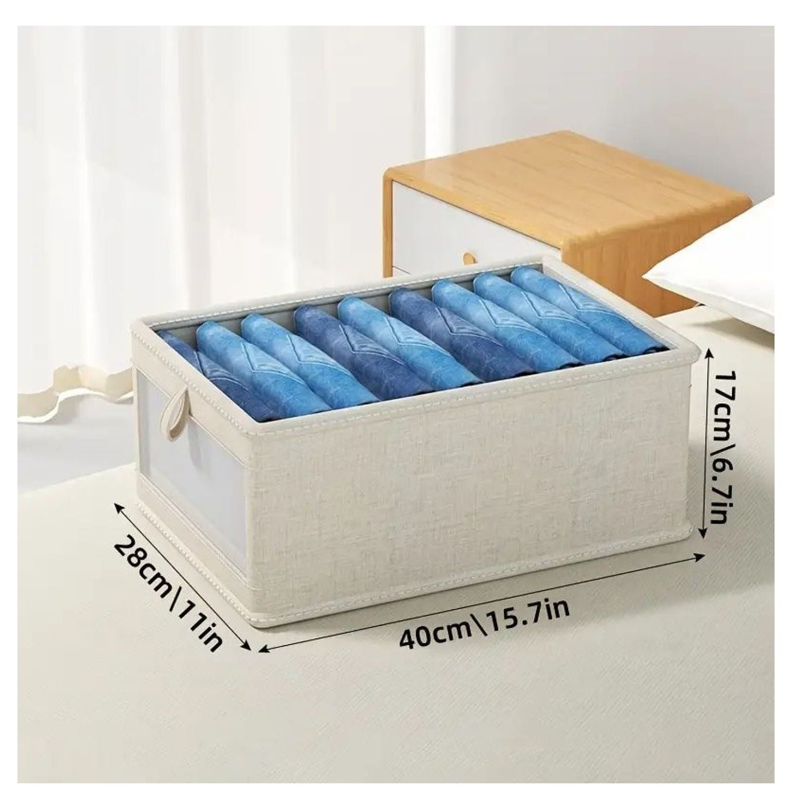 Foldable Clothes Storage Box with Window - Heavy Duty Closet Organizer ...