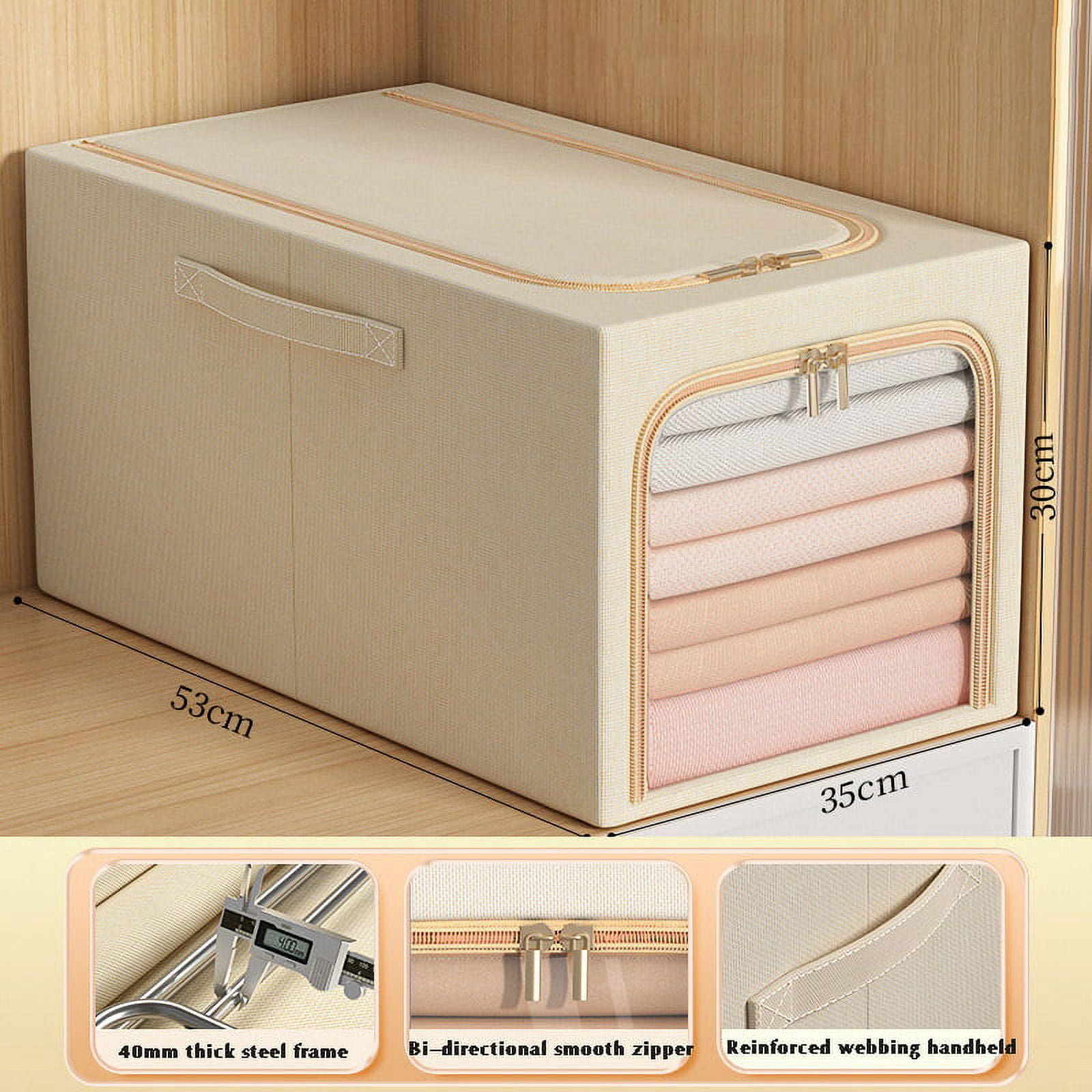 Foldable Clothes Storage Containers Waterproof Steel Frame Storage Box ...