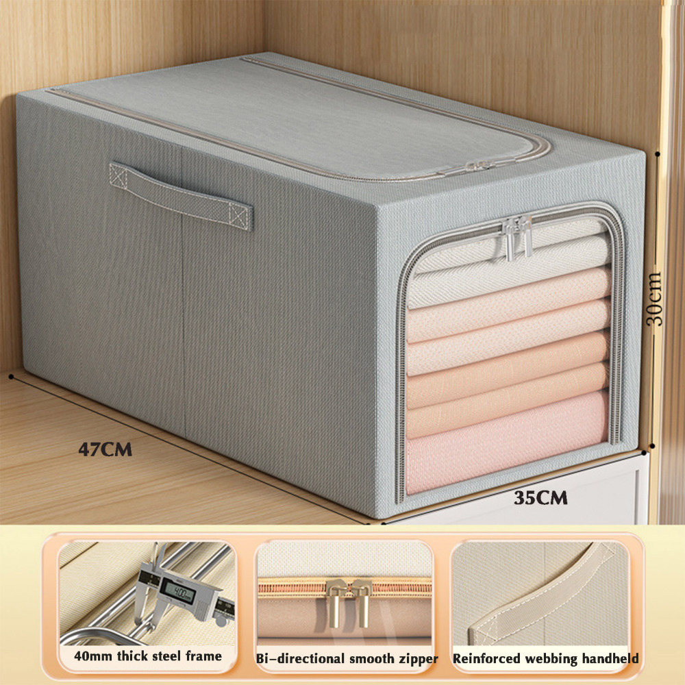 Foldable Clothes Storage Containers Waterproof Steel Frame Storage Box ...