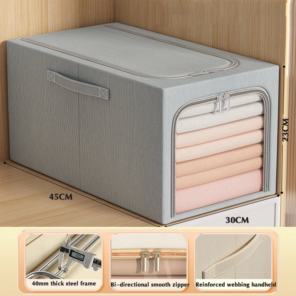 Foldable Clothes Storage Containers Waterproof Steel Frame Storage Box ...