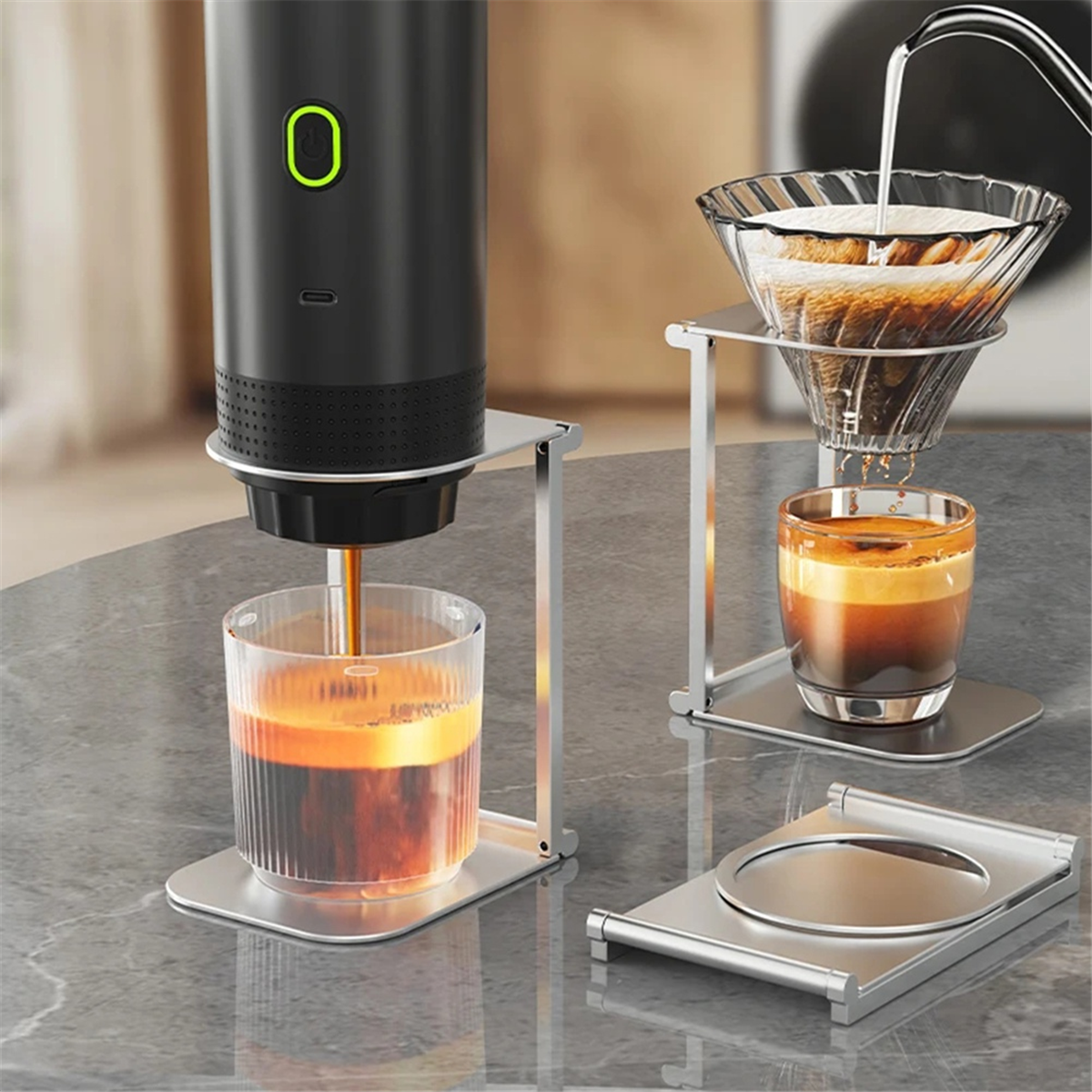 Foldable Coffee Drip Holder Pour over Dripper Stand Aluminum Espresso ...
