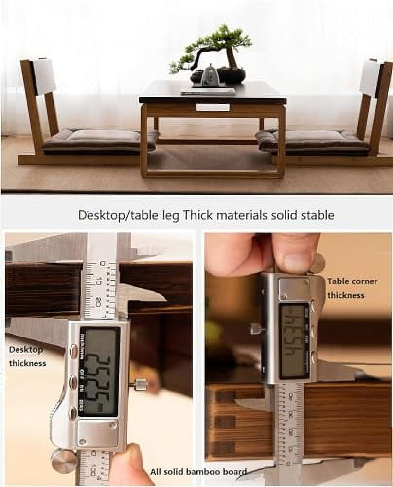 Foldable Coffee Tables for Living Room, Window Tea Table Solid Bamboo ...