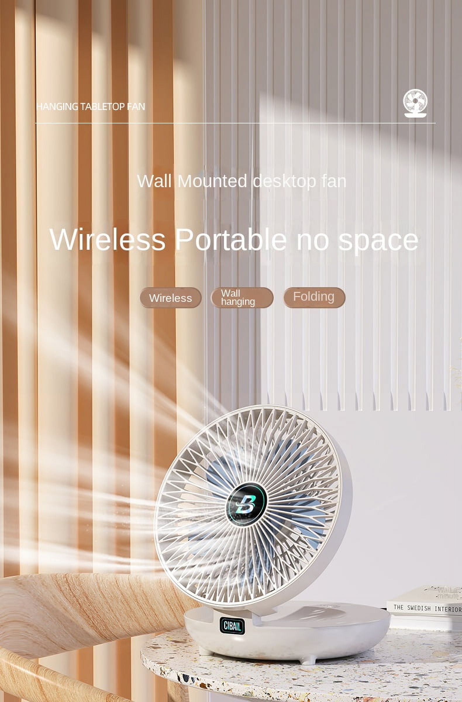 Foldable Cooling Fan Minimalist Desk Fan Small Portable Fan Office Wall ...