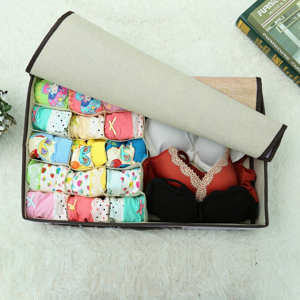 Foldable Cotton Closet Organizer Storage Box Bar Ties Scarfs Socks ...