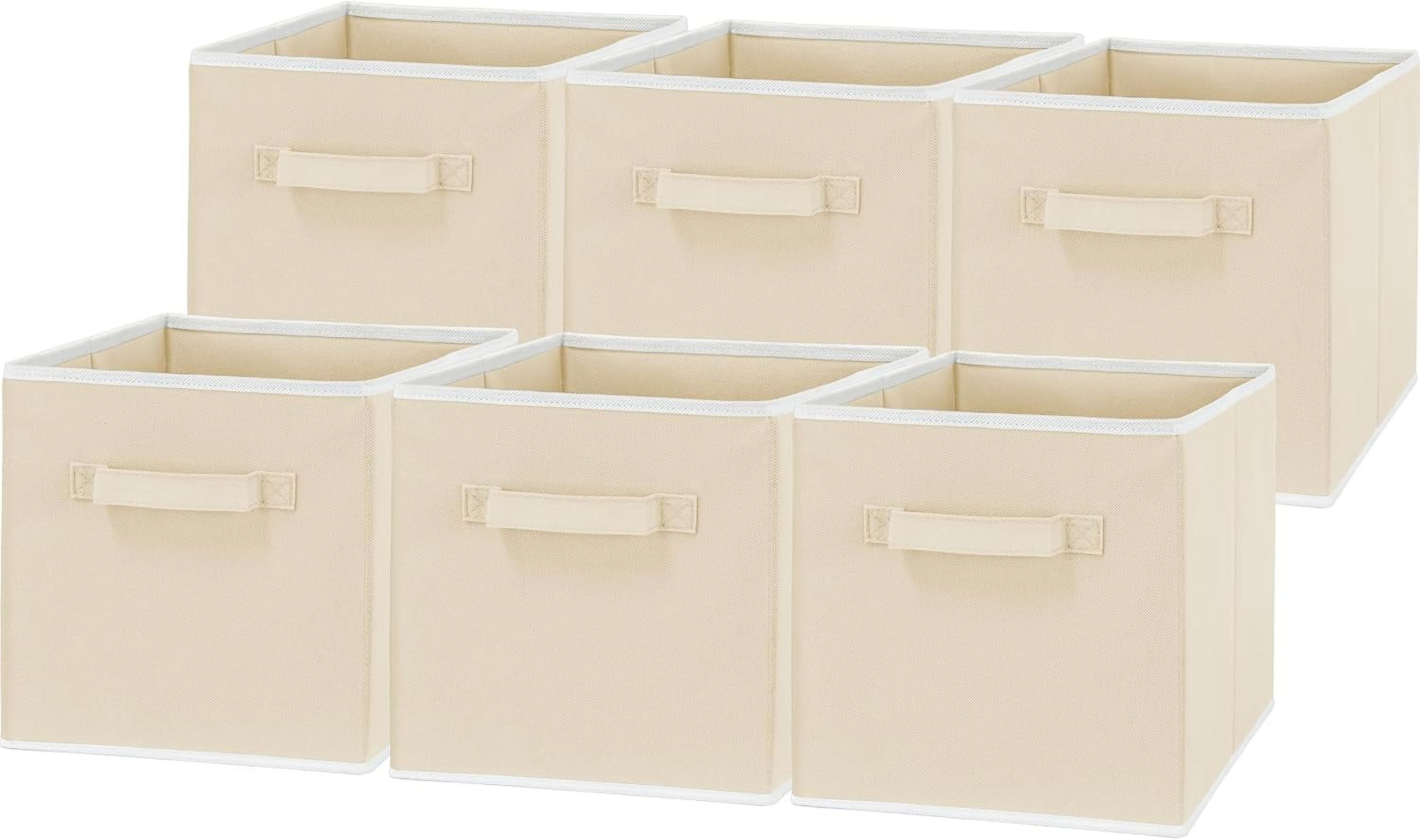 Foldable Cube Storage Bin, Beige - 6 Pack - Walmart.com