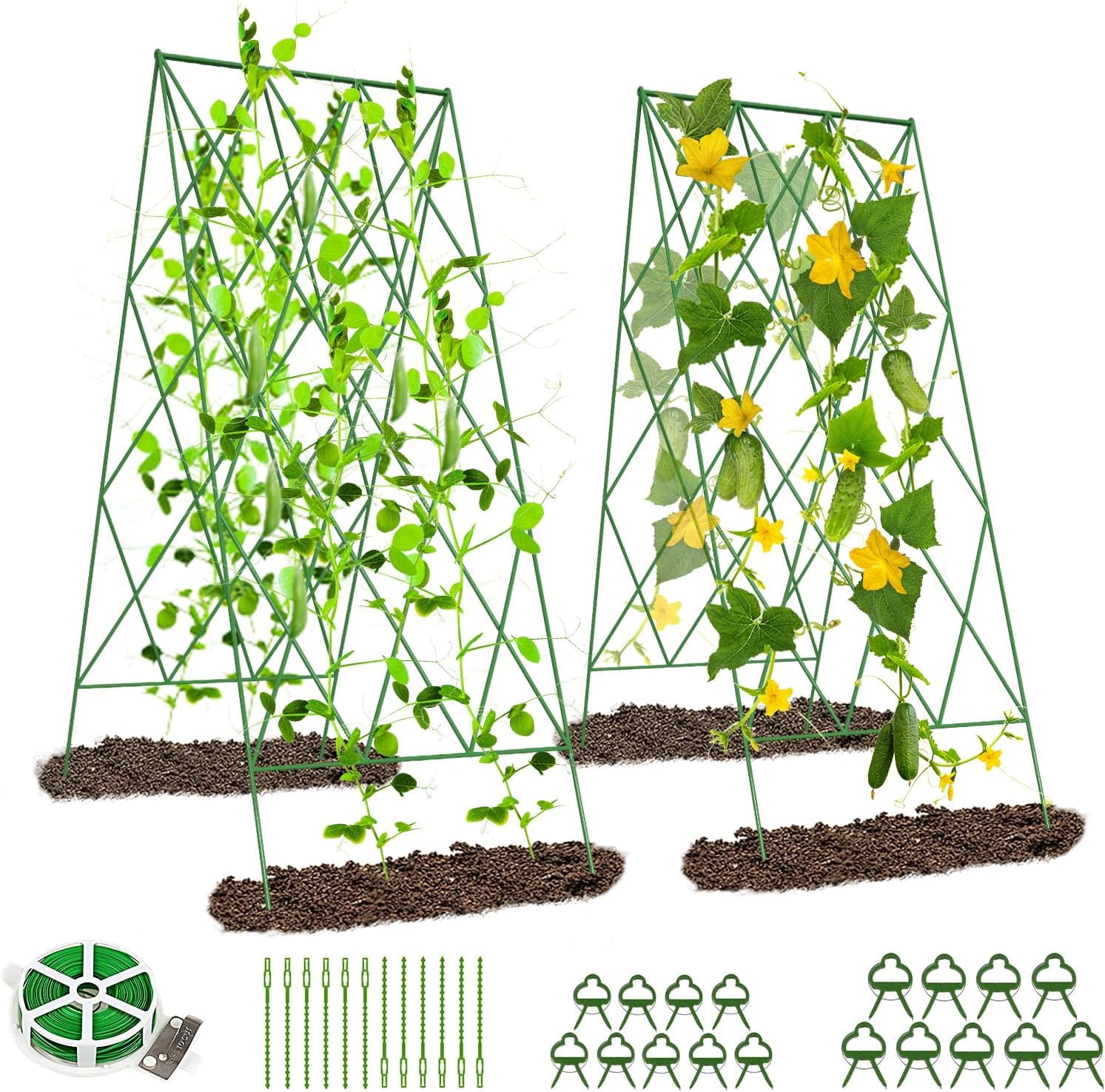 Foldable Cucumber Trellis, A-Frame Trellis Outdoor Garden Trellis for ...