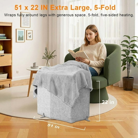 Foldable Under Desk with Blanket, 5-Fold Plus Size, 8 Levels High ...
