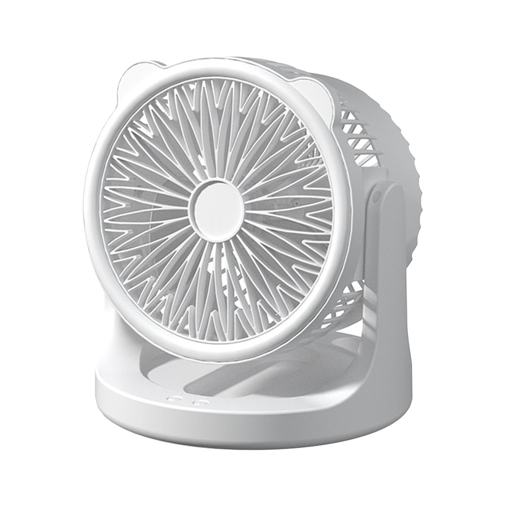 Foldable Desk Fan Built-in LED Light Mini Fan for Makeup (White wthout ...