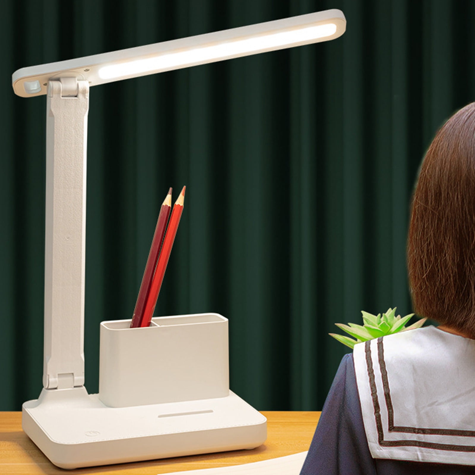 Foldable Desk Lamp, USB Fast Charging Desk Light, Adjustable Brightness ...