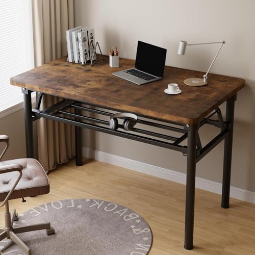 Foldable Desk,Small Folding Table for Small Space,2 Tier Folding ...