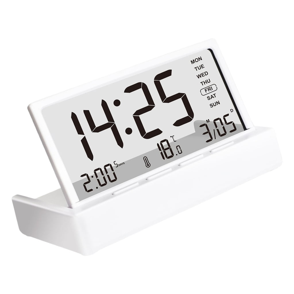 Foldable Digital Alarm Clock With Temperature Date Display Clear LCD ...