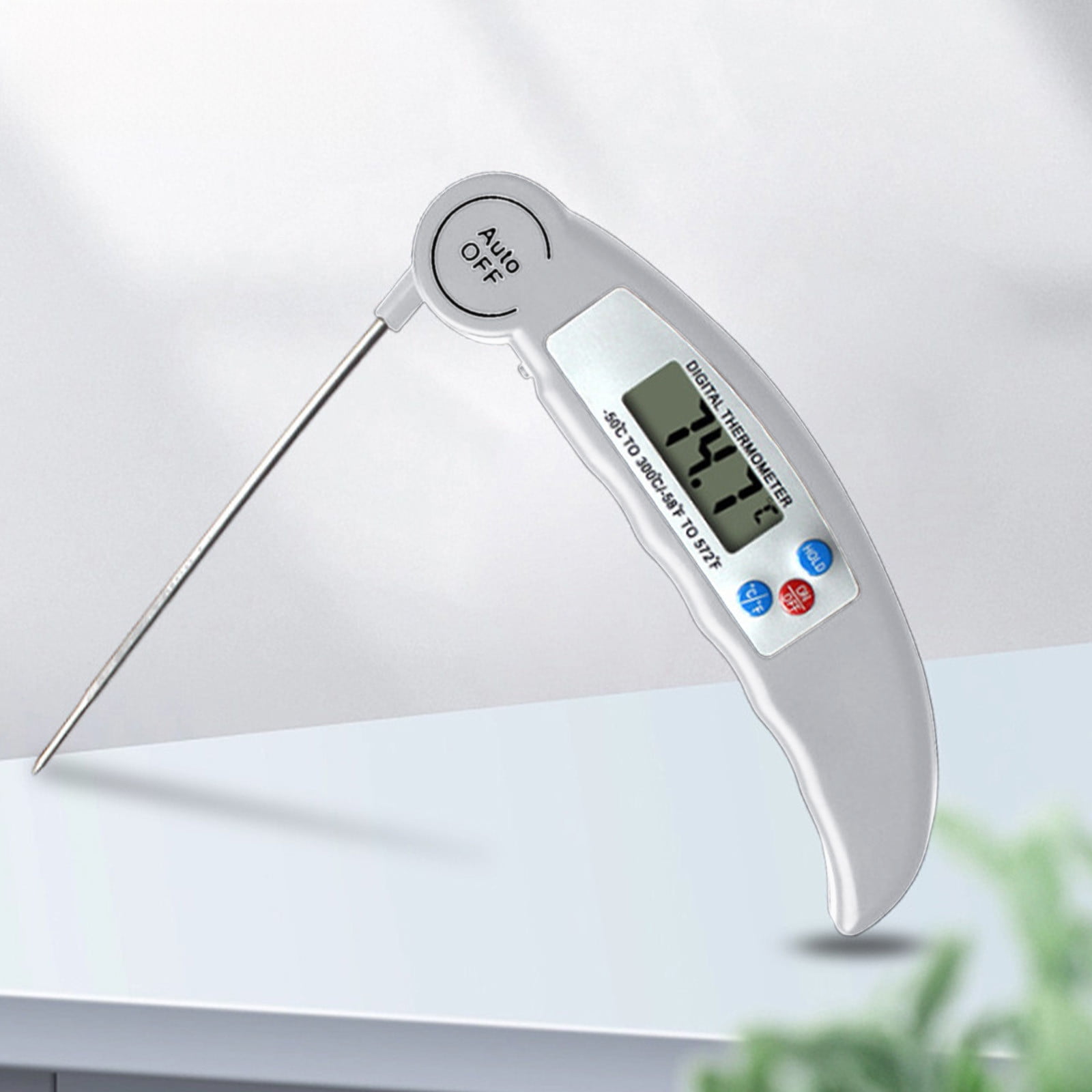 Foldable Digital Food Thermometers | Fast-Read BBQ & Milk Temperature ...