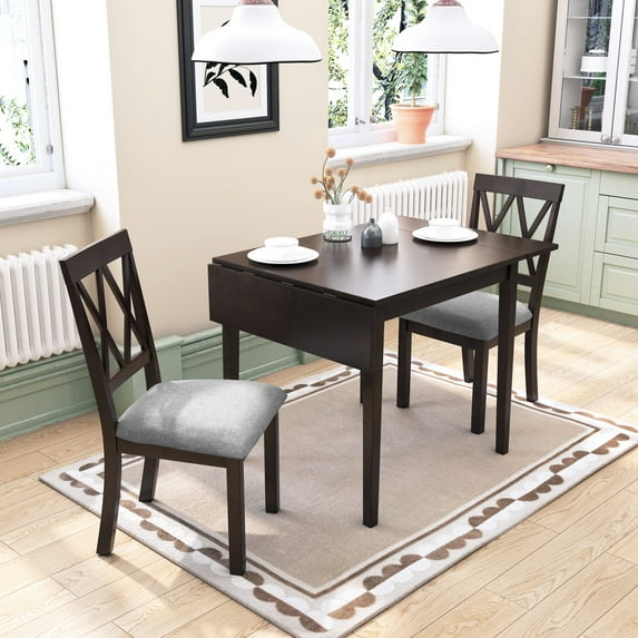 Foldable Dining Set with Drop Leaf Design+Multifunctional Use”-“Family ...
