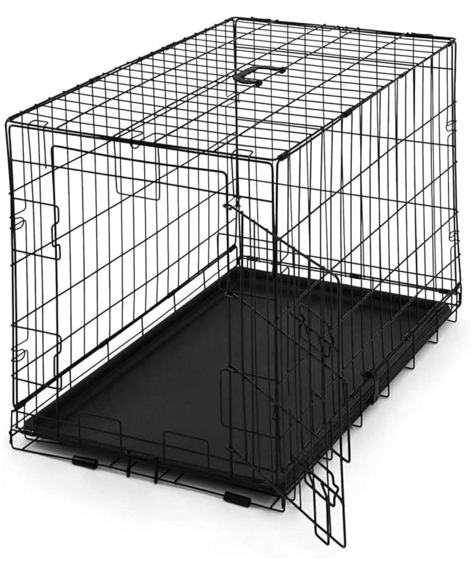 Foldable Dog Crate - Wire Dog Kennel with Divider & Leak-Proof Pan, 30 ...
