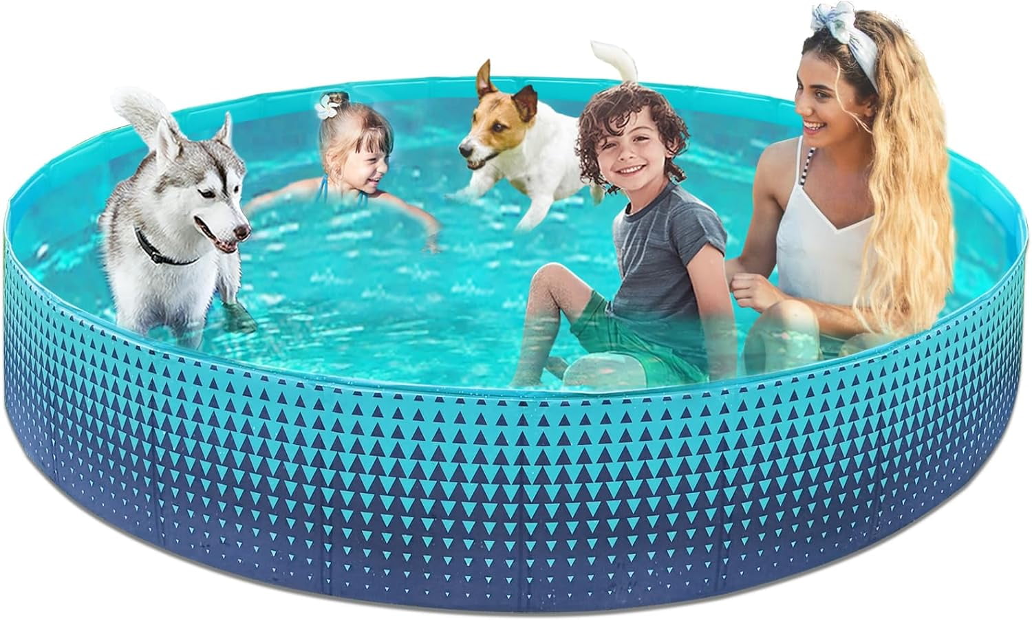 Foldable Dog Kiddie Pool - Hard Plastic Kids Paddling Pool Toddler Baby ...