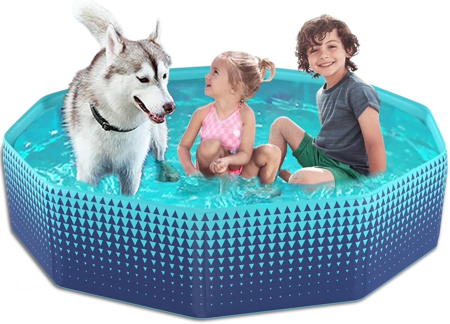 Foldable Dog Kiddie Pool - Hard Plastic Kids Paddling Pool Toddler Baby ...