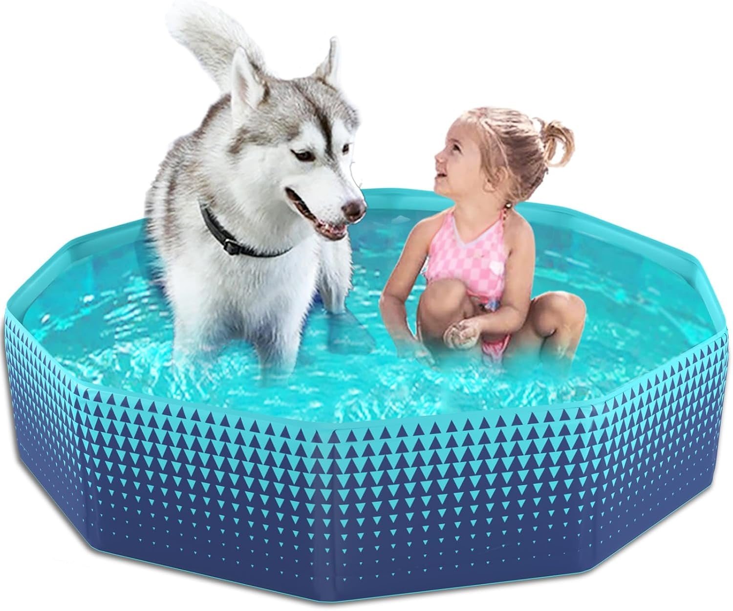 Foldable Dog Kiddie Pool - Hard Plastic Kids Paddling Pool Toddler Baby ...