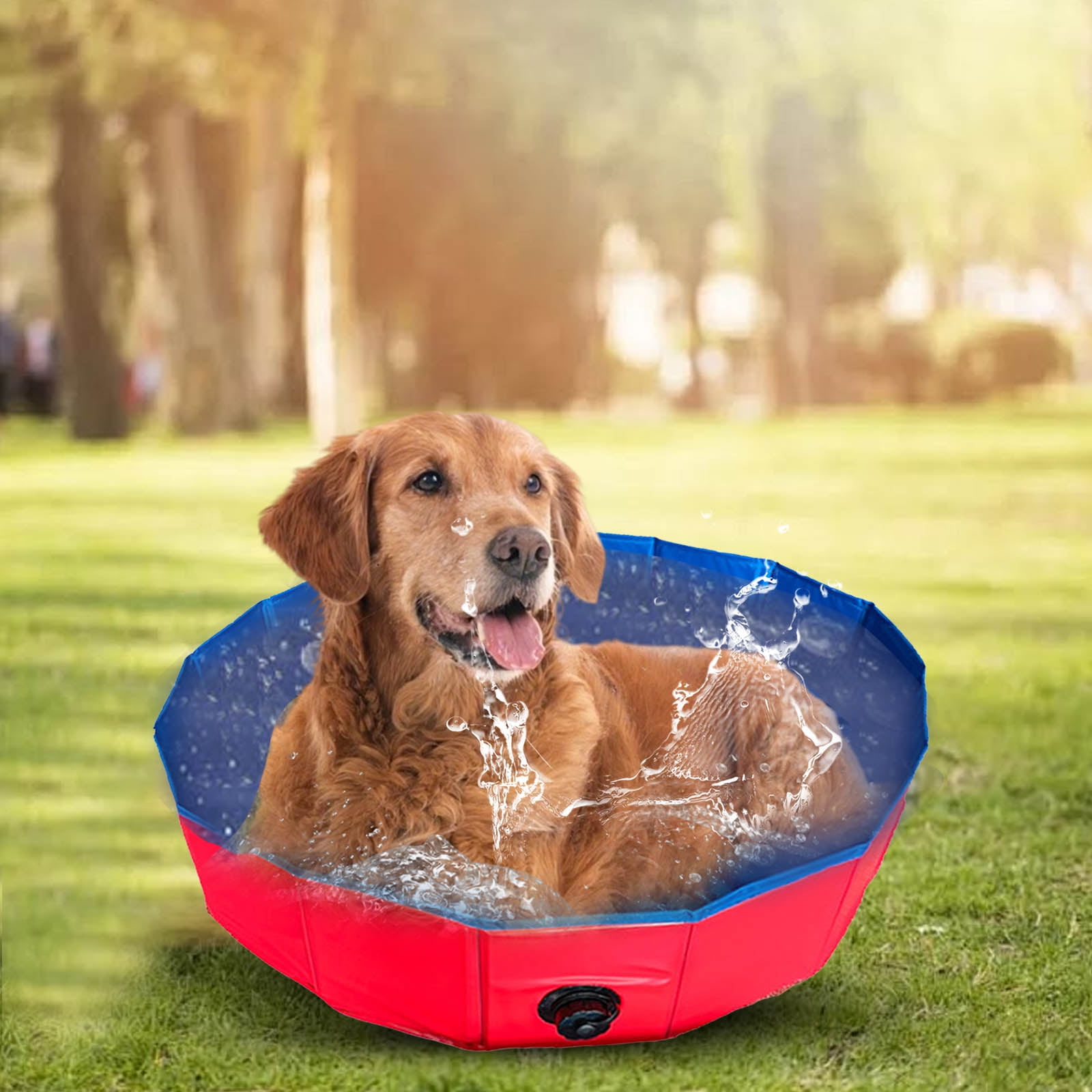 Foldable Dog Kiddie Pool Hard Plastic Kids Swimming Pools Pet Doggie ...