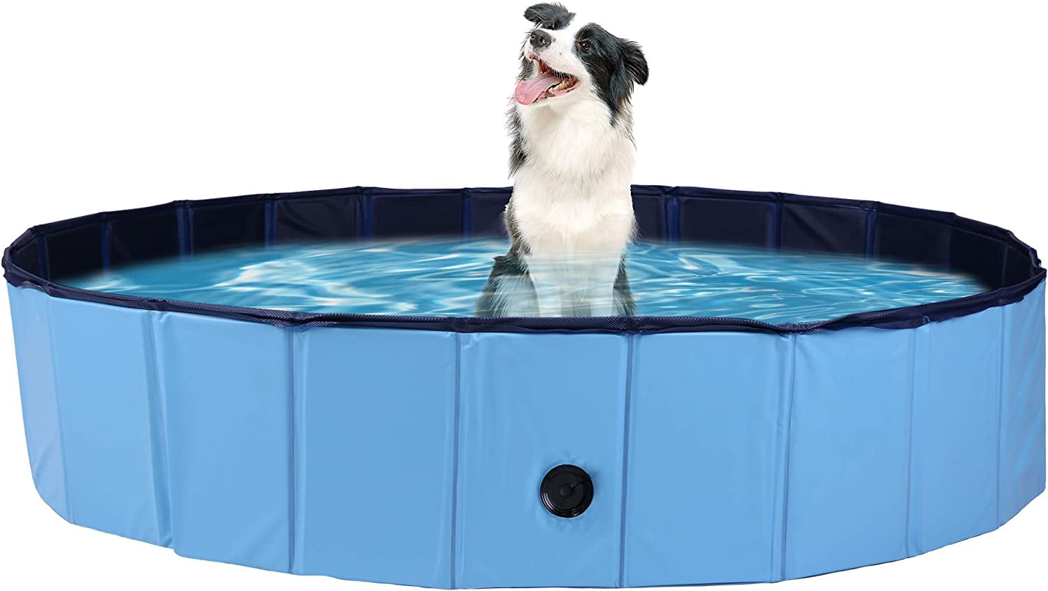 Foldable Dog Pet Swimming Pool Slip-Resistant PVC Kiddie Pool ...