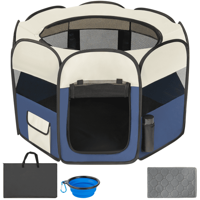 "Foldable Pet Playpen 37"" Portable for Small Pets, Indoor/Outdoor with ...