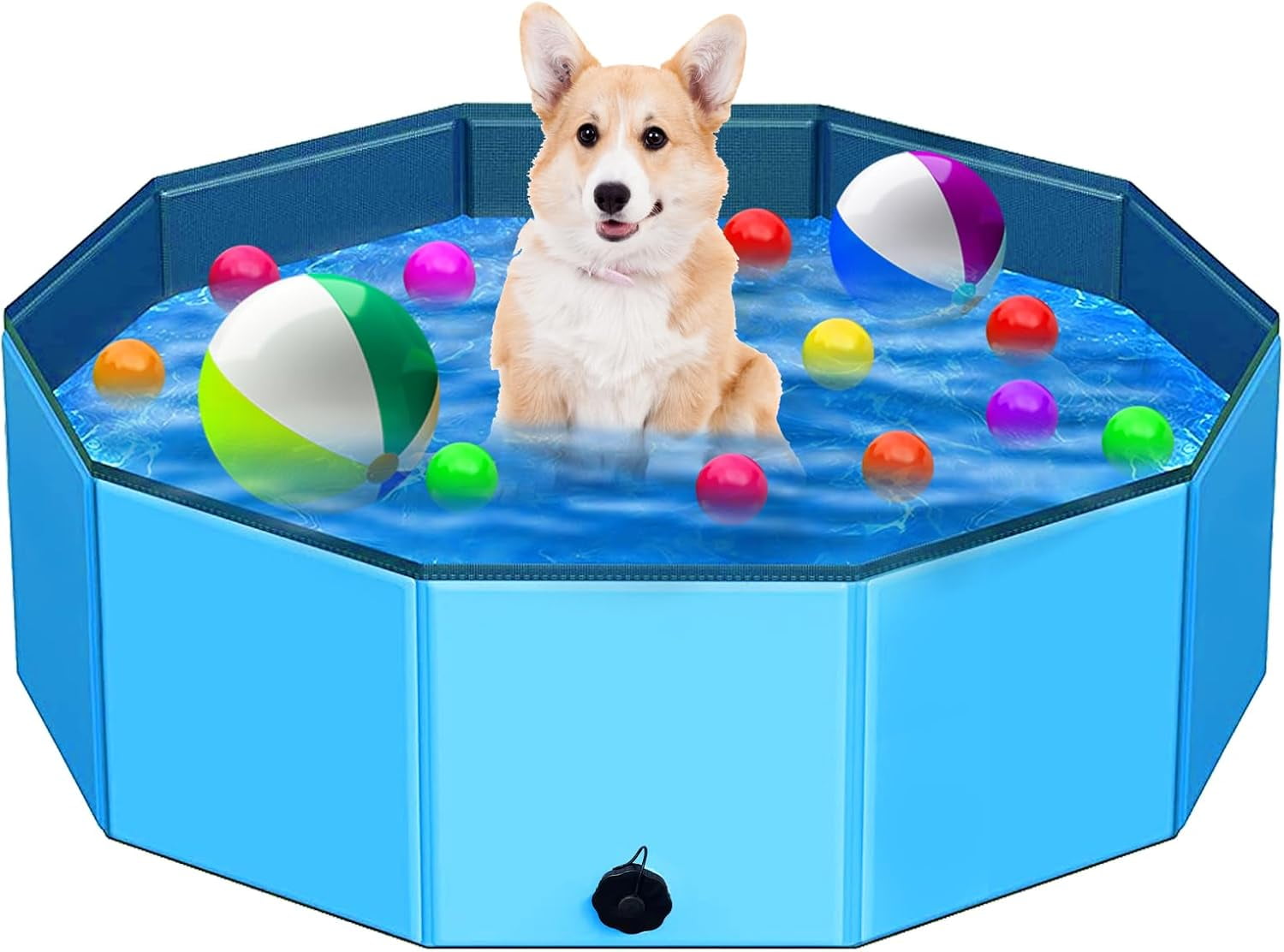 Foldable Dog Pool,39" Collapsible Dog Kids Swimming Pool for Backyard ...