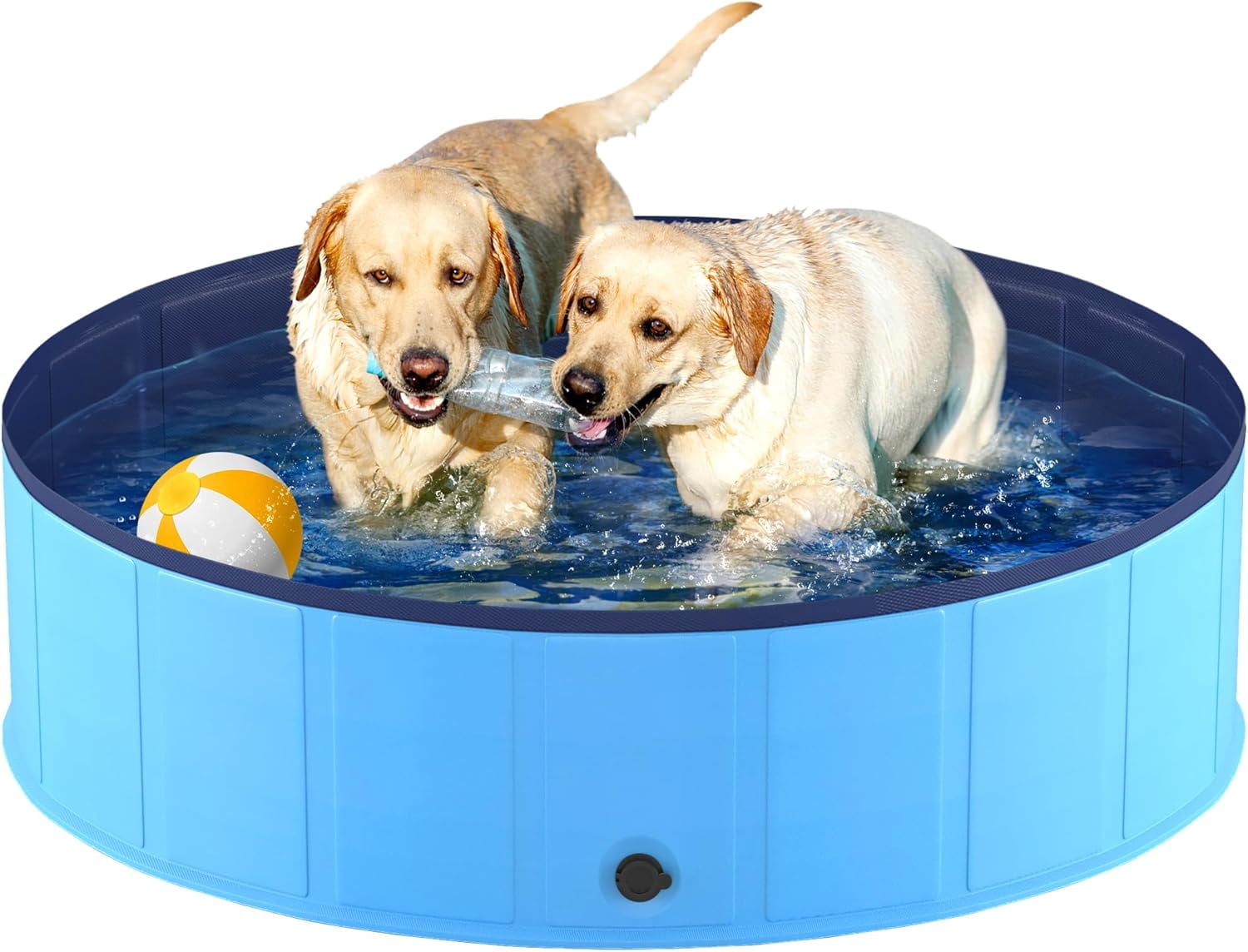 Foldable Dog Pool, Collapsible Hard Plastic Dog Swimming Pool, Portable ...