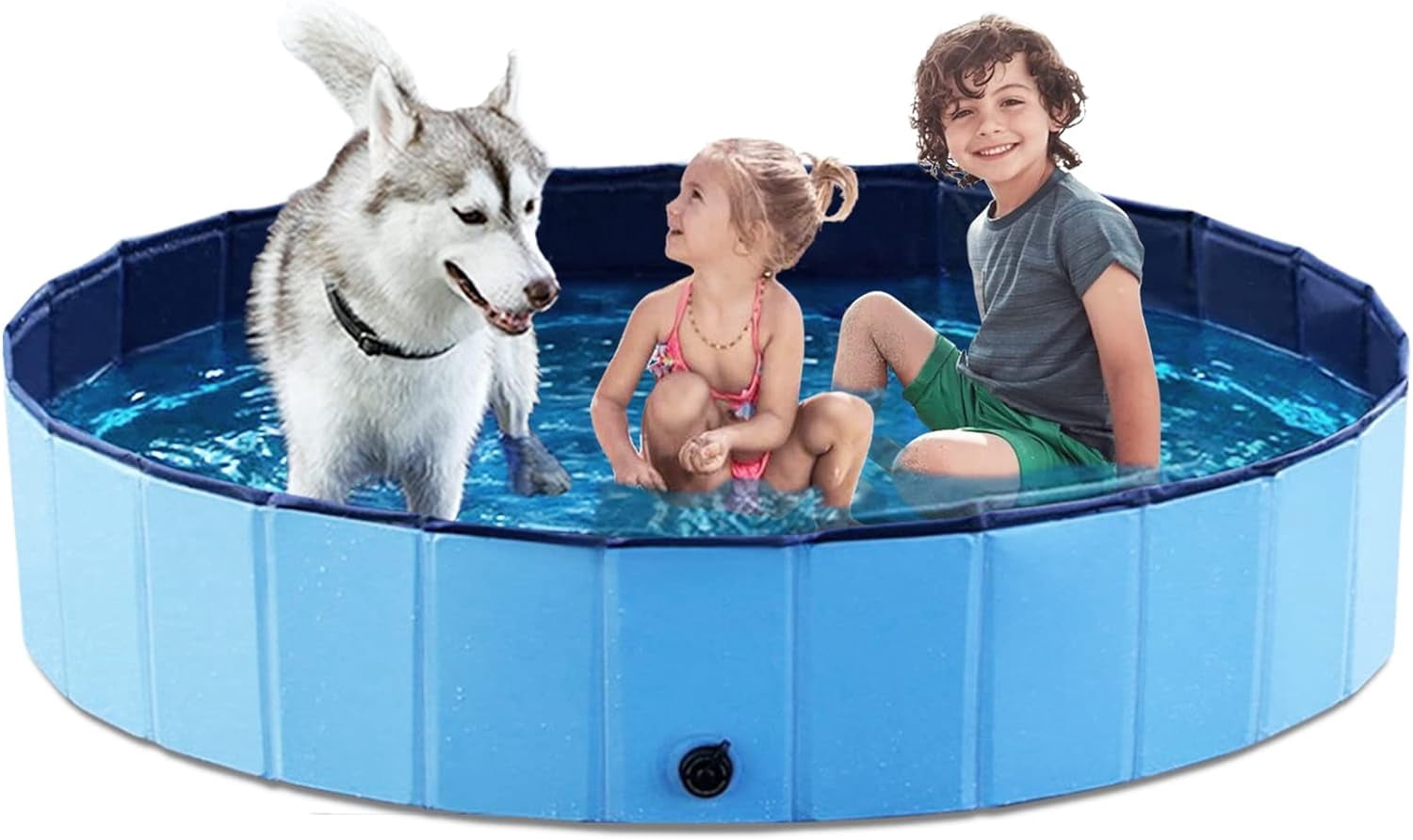 Foldable Dog Pool Collapsible Hard Plastic Swimming Pool Portable ...