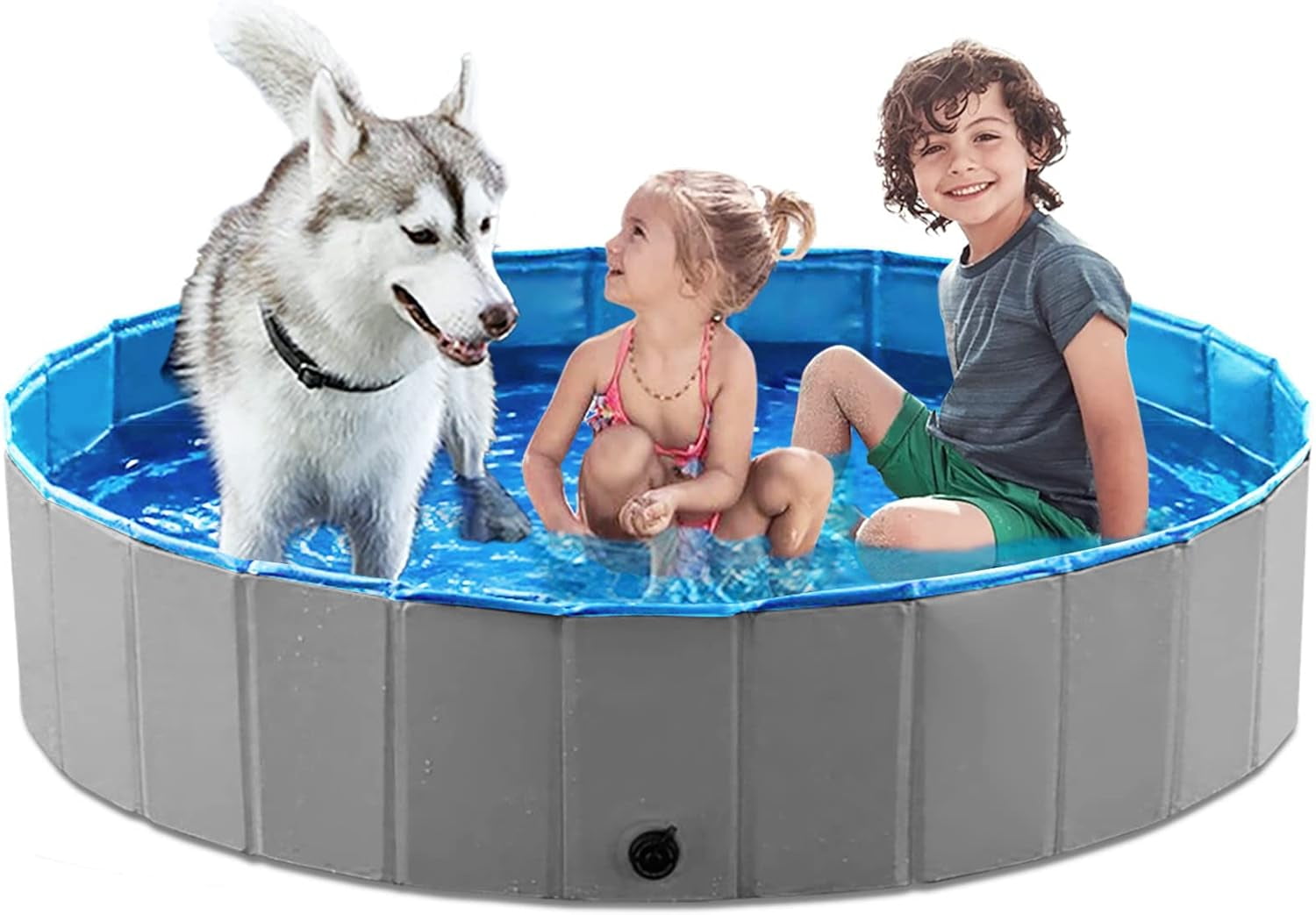 Foldable Dog Pool Collapsible Hard Plastic Swimming Pool Portable ...