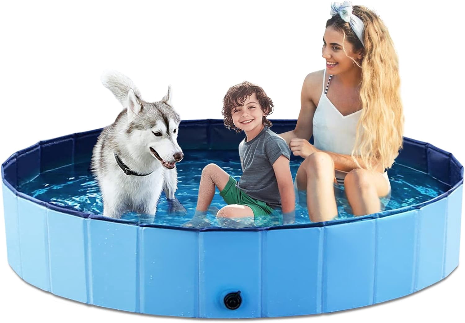 Foldable Dog Pool Collapsible Hard Plastic Swimming Pool Portable ...
