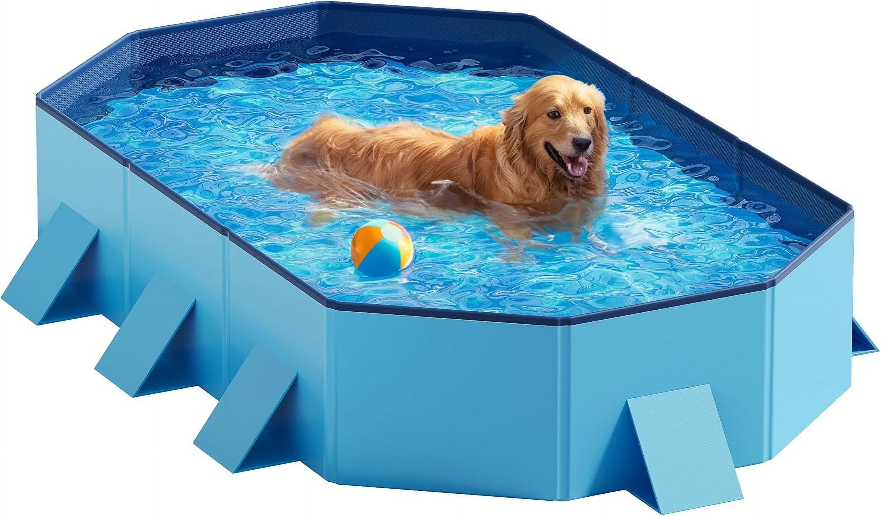 Foldable Dog Pool Extra Large 71" Lx39 Wx12 D - Durable Hard Plastic ...