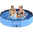 Foldable Dog Pool, Hard Plastic Dog Swimming Pools for Large Dogs ...