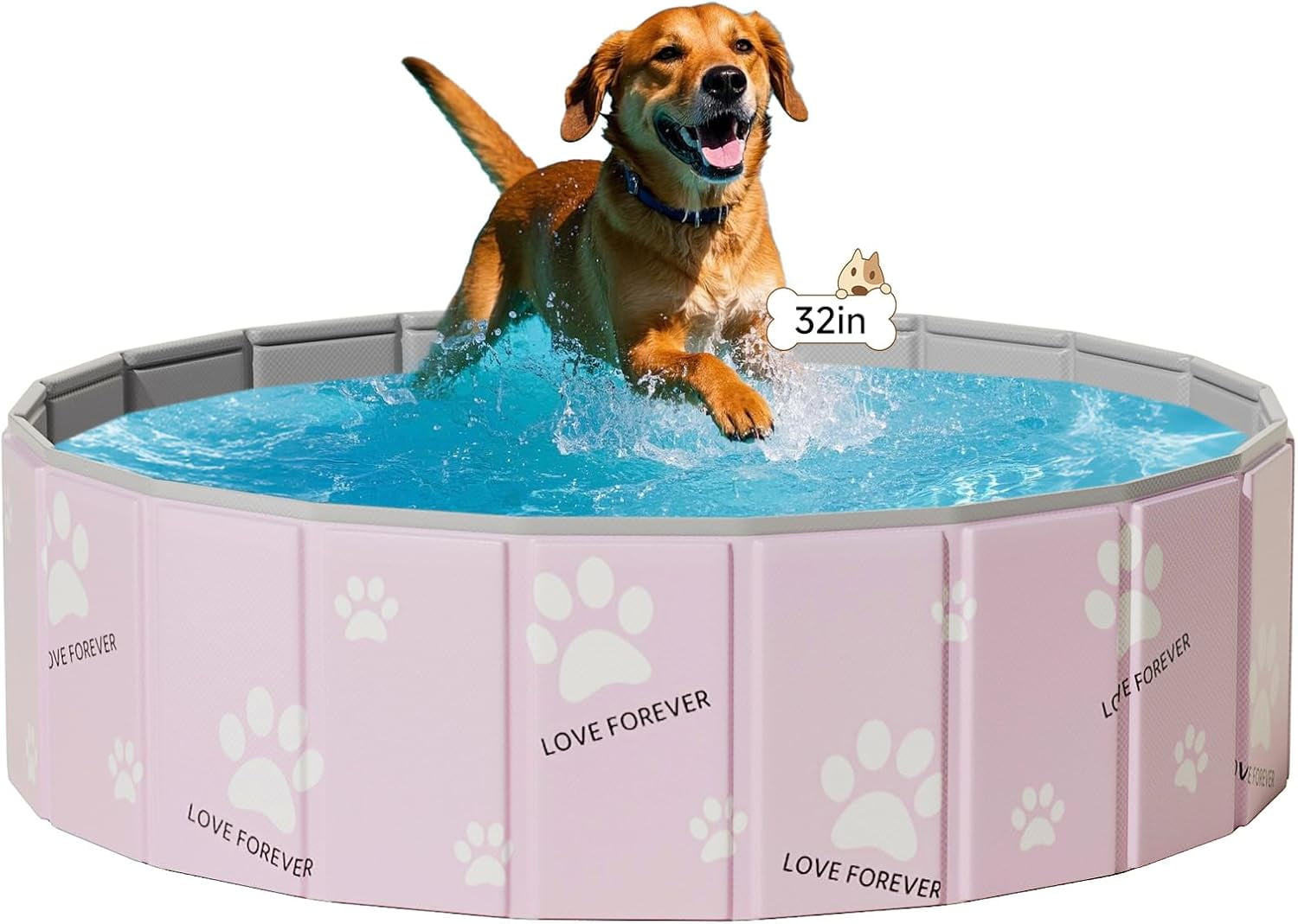 Foldable Dog Pool,Hard Plastic Kiddie Pool for Kids,Foldable Pools for ...